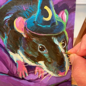 Witchy Rat Halloween Print, Rat Home Decor, Spooky Rat Art, Cute ...