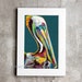 Colorful Pelican Mini Wall Art Print, Pelican Painting Artwork for ...