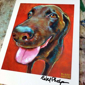 Fun 8.5 by 11 Unframed CHOCOLATE LABRADOR RETRIEVER Art Print Gift for ...