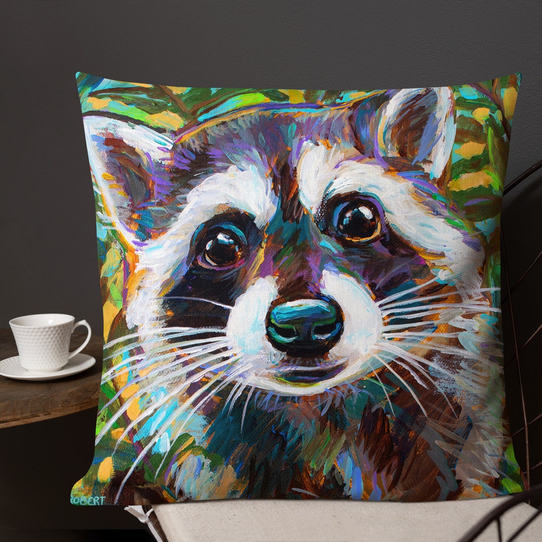 Raccoon Throw Pillow, Raccoon Lover Gifts, Raccoon Gifts for Women ...