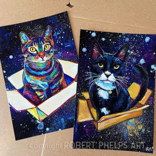 Cute Cat Art - Etsy