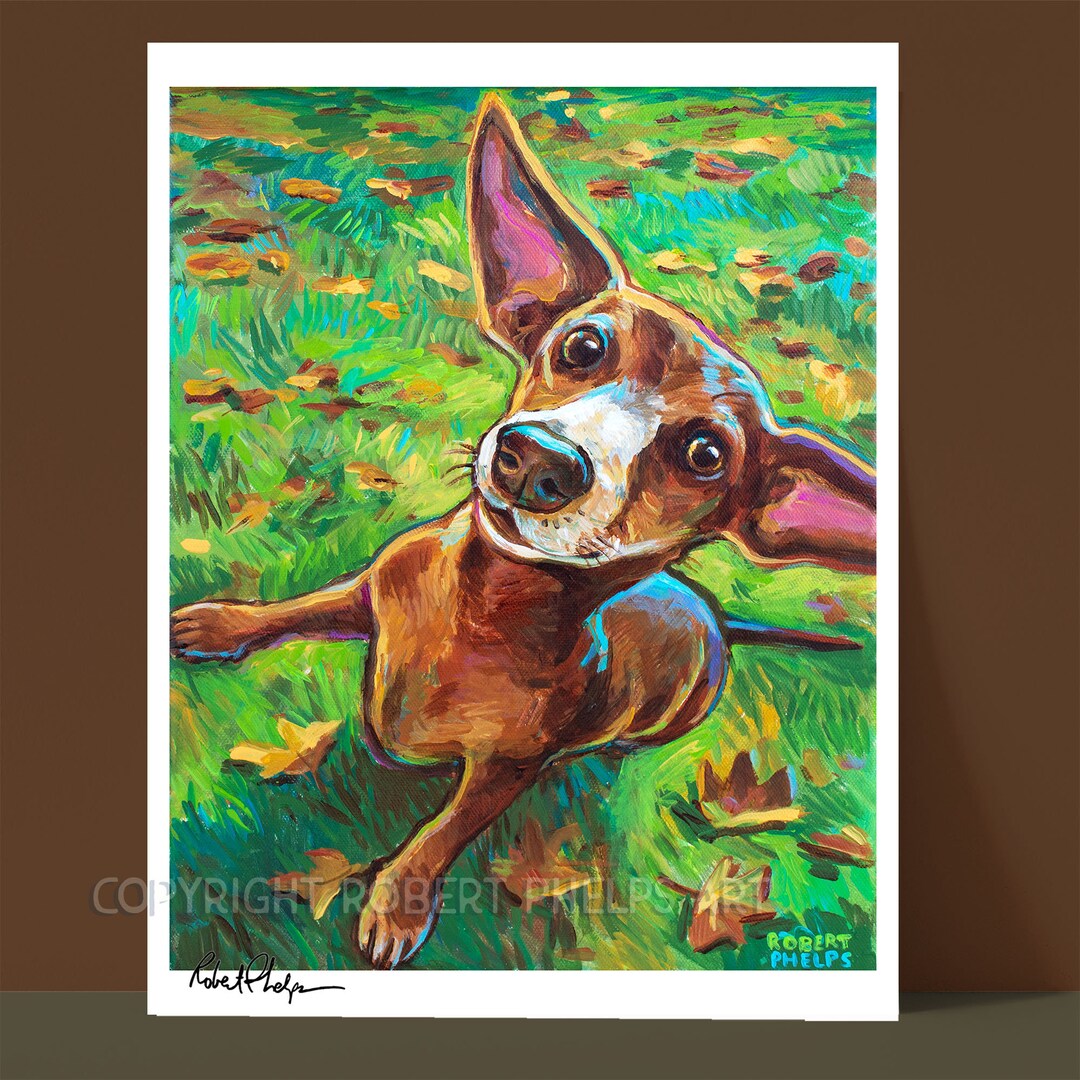 Dachshund Art Print Whimsical Dog Art Short Haired Dachshund - Etsy