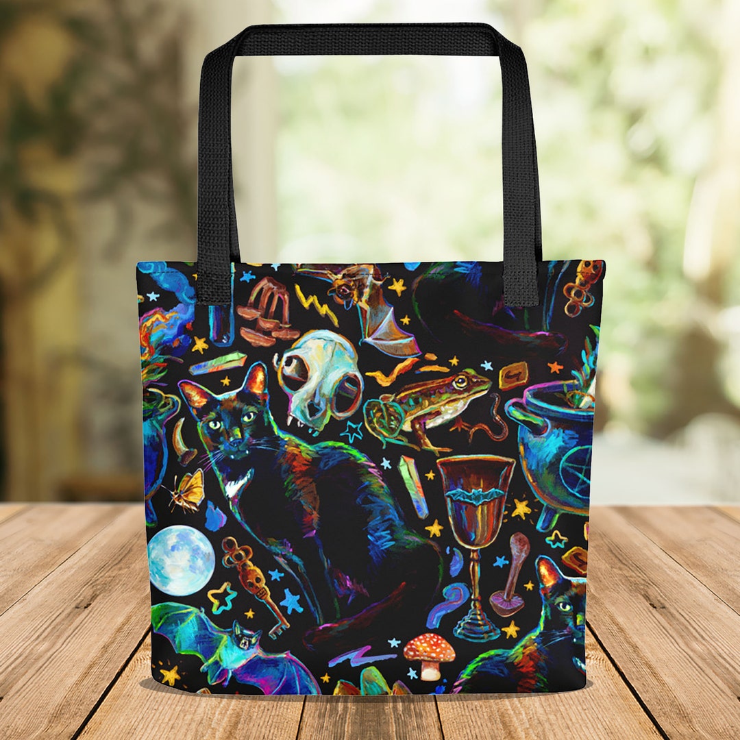 Witch Aesthetic Tote Bag, Spooky Gothic Witchy Tote for Halloween ...