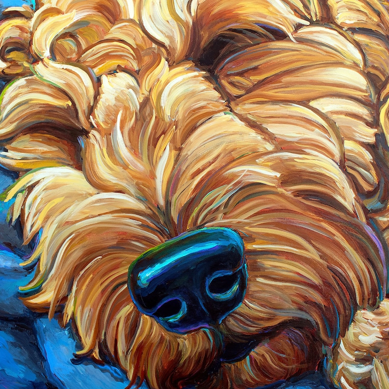 Goldendoodle Wall Art Goldendoodle Painting Fine Art Dog - Etsy