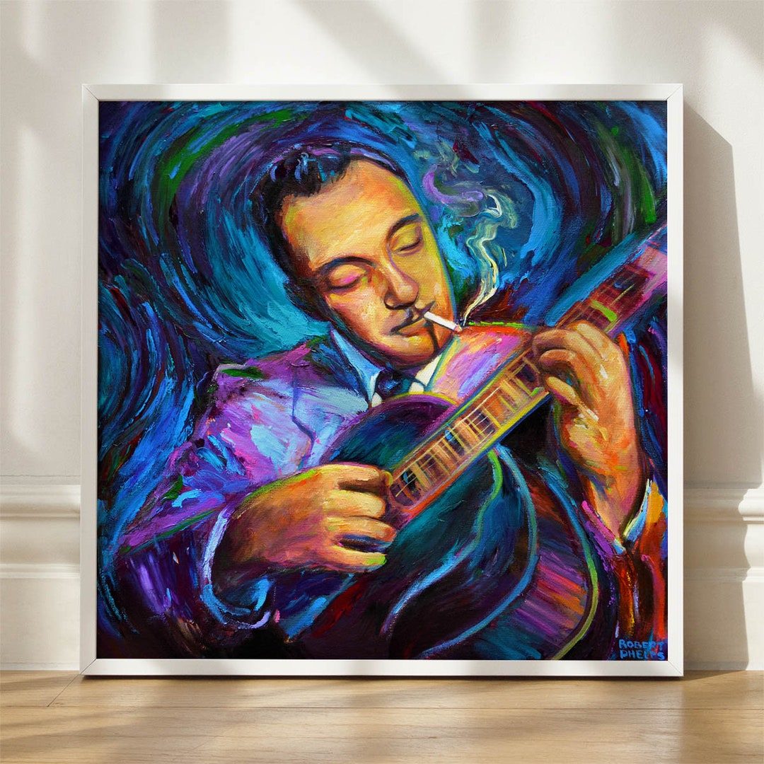 Django Reinhardt Poster Gypsy Jazz Musician Giclee Art Print, Vintage ...