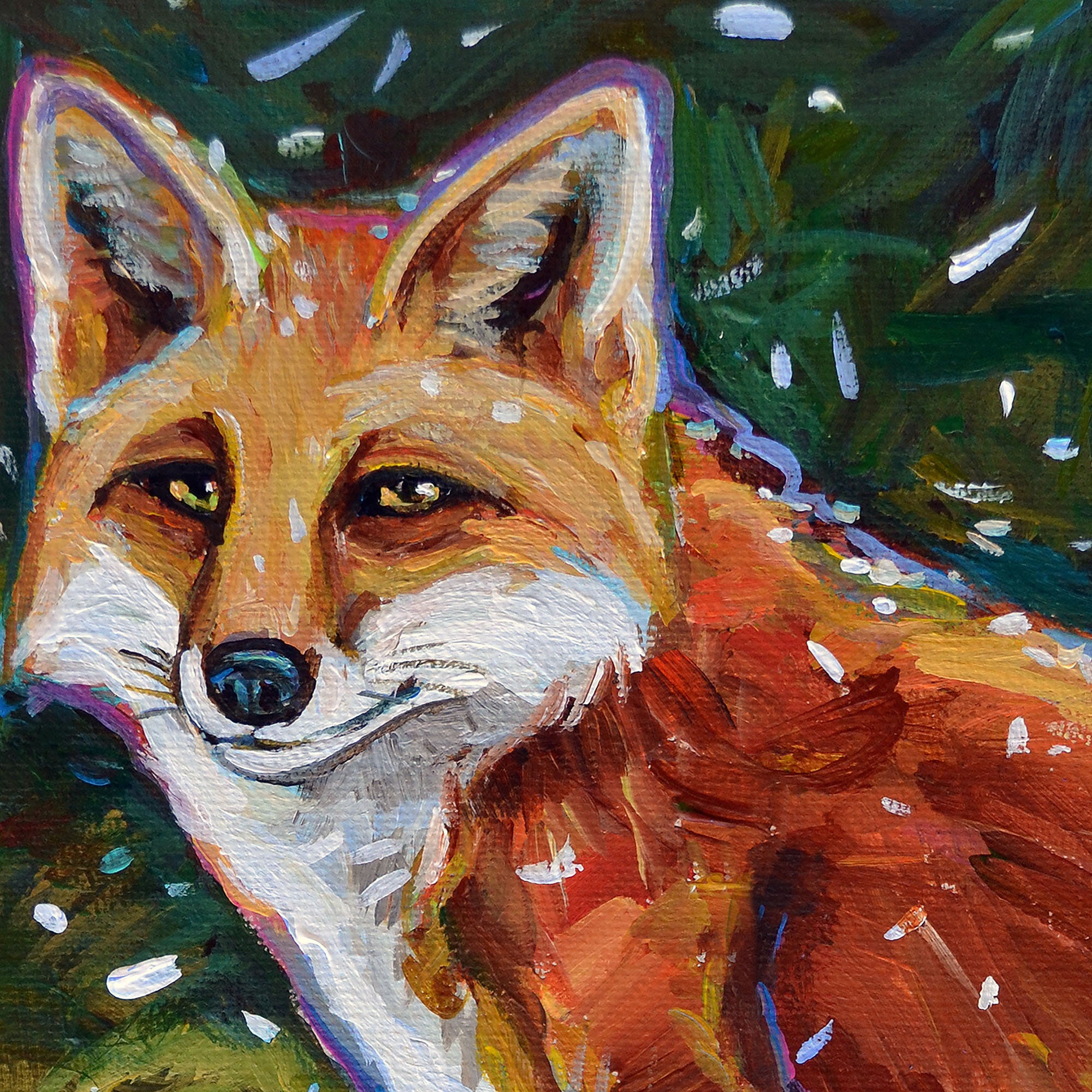 WINTER FOX ART Print by Robert Phelps Juniper Foxx Art | Etsy