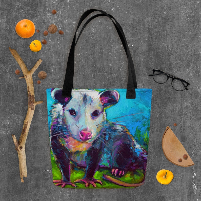 Opossum Tote Bag Possum Market Bag Nocturnal Animal Art - Etsy