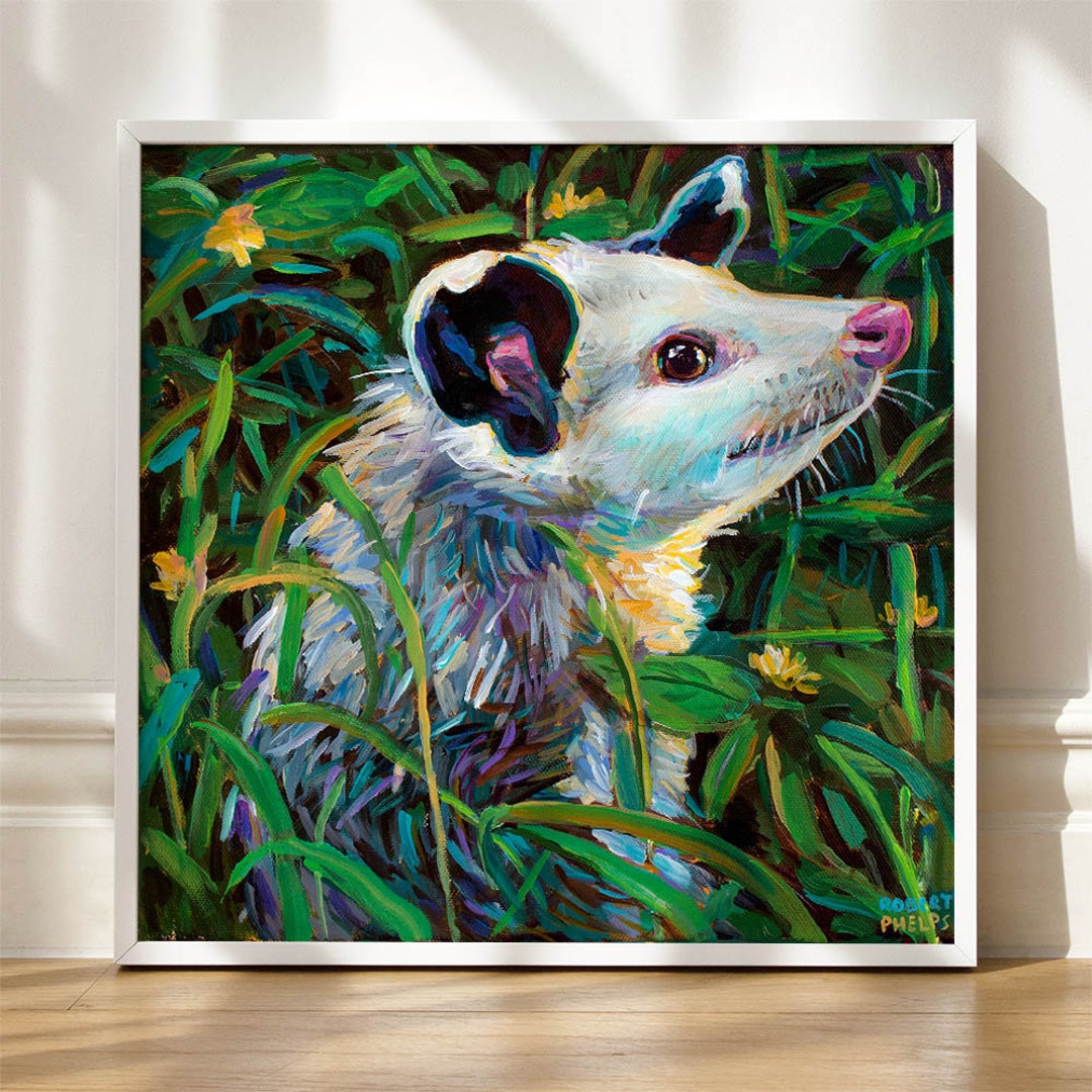 Fine Art Opossum Poster, Possum Painting, Opossumcore Art, Possumcore ...