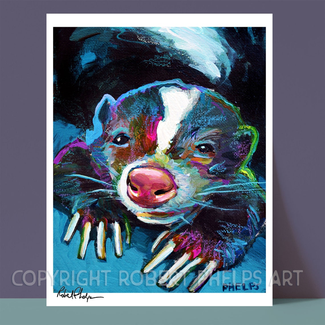 Cute Skunk Art Print Unique Decor Skunk Wall Art Skunk - Etsy