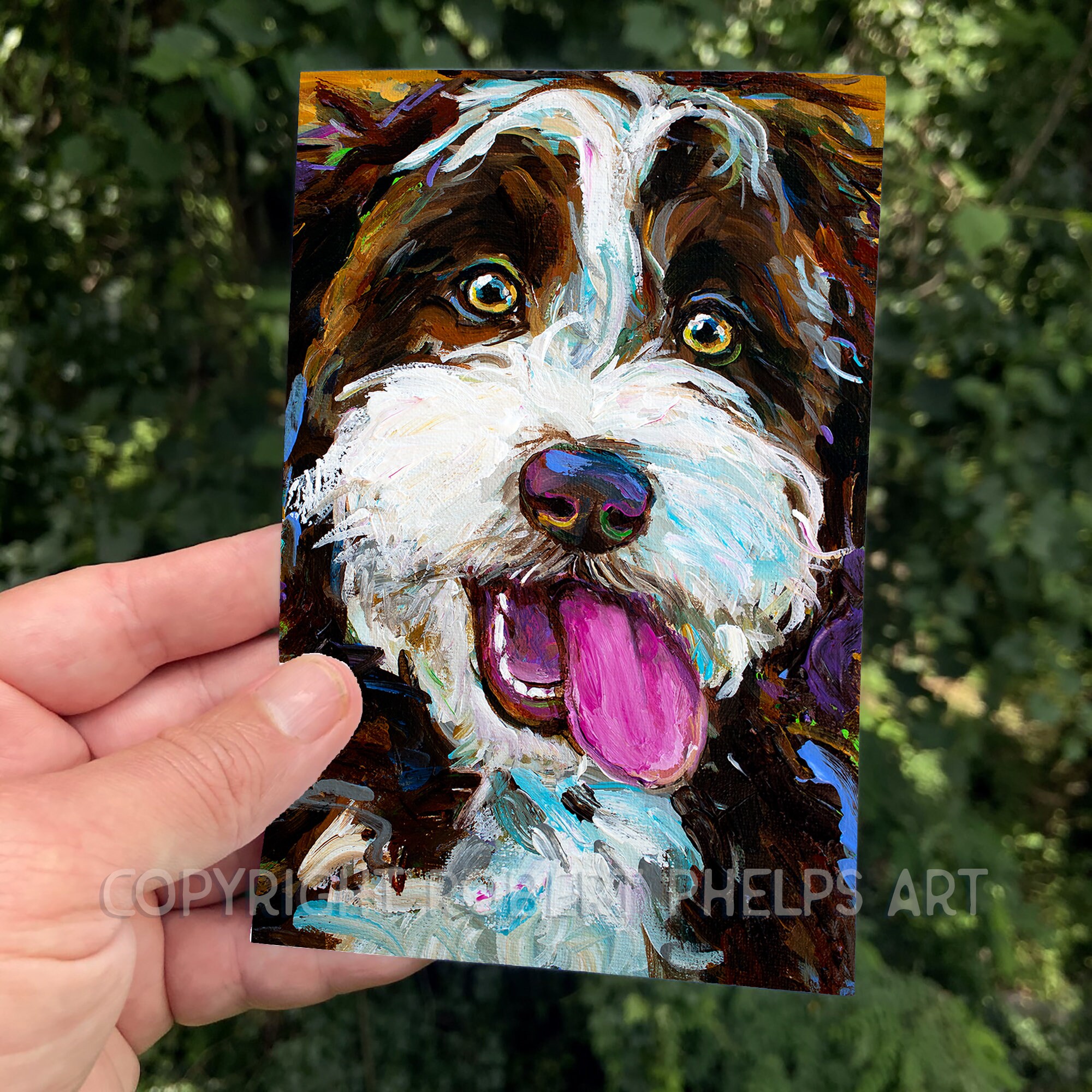 Aussiedoodle Wall Art. 4x6 Unframed Mini Print for Dog Home - Etsy