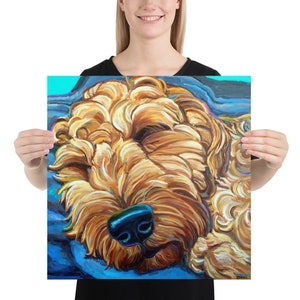 Goldendoodle Wall Art, Goldendoodle Painting, Fine Art Dog Print ...