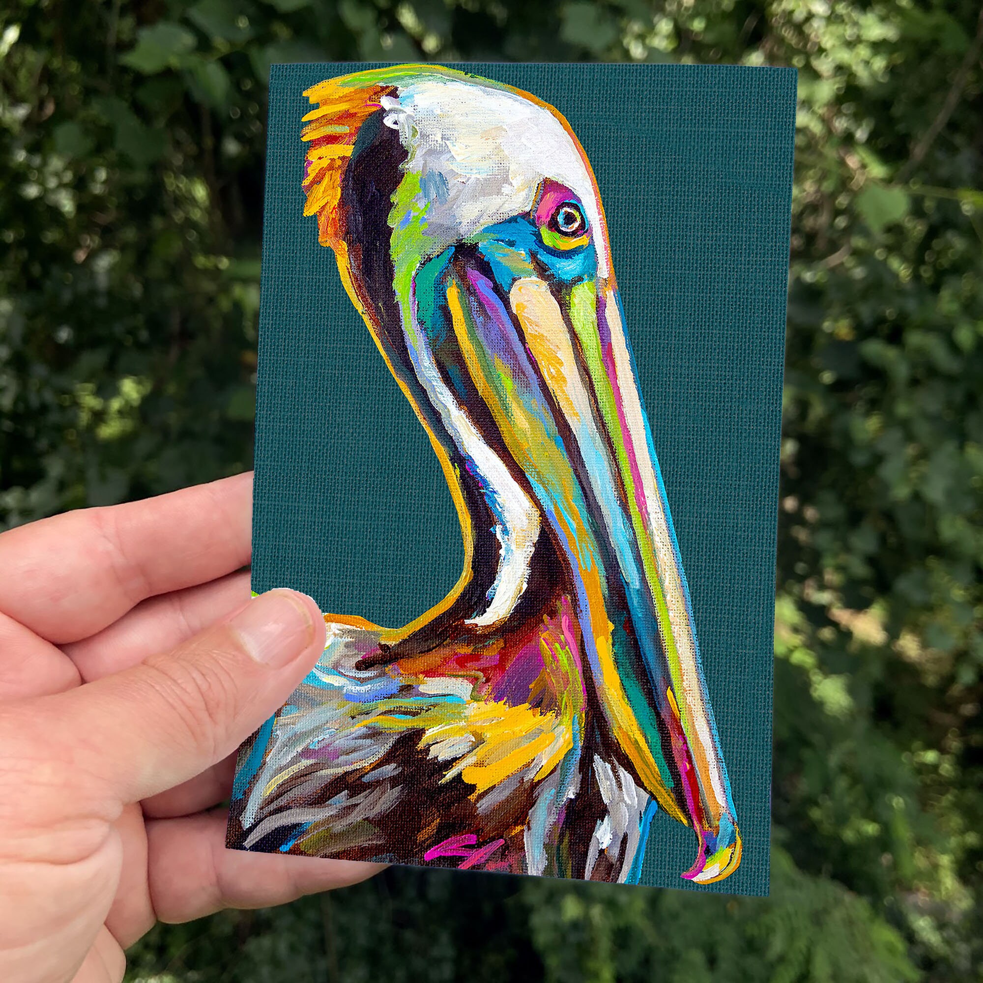 Colorful Pelican Mini Wall Art Print, Pelican Painting Artwork for ...