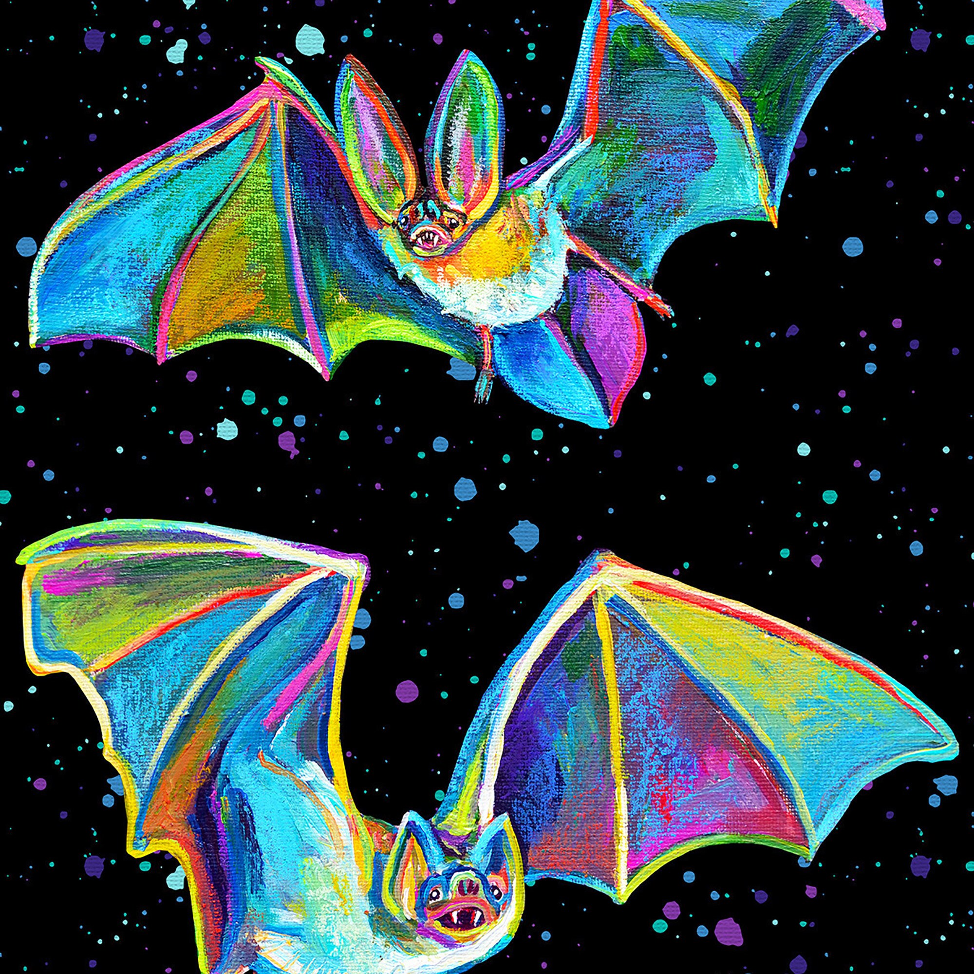 Creepy Cute Gothic Bat Mini Print Unframed 4x6 Psychedelic - Etsy