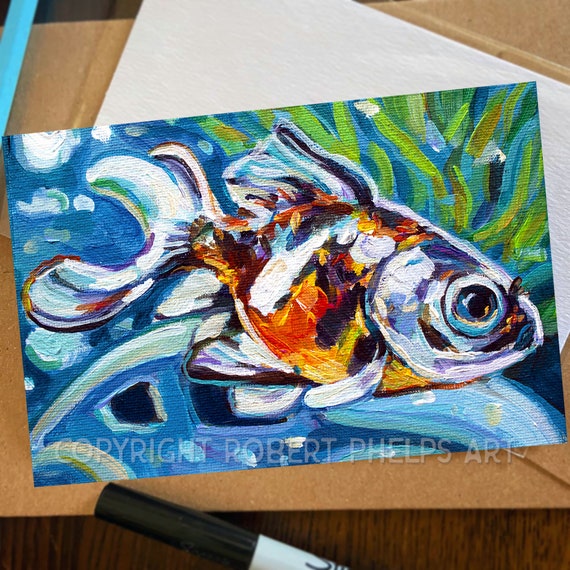 Goldfish Art Print 4 X 6 Art Print Aquarium Fish Art | Etsy