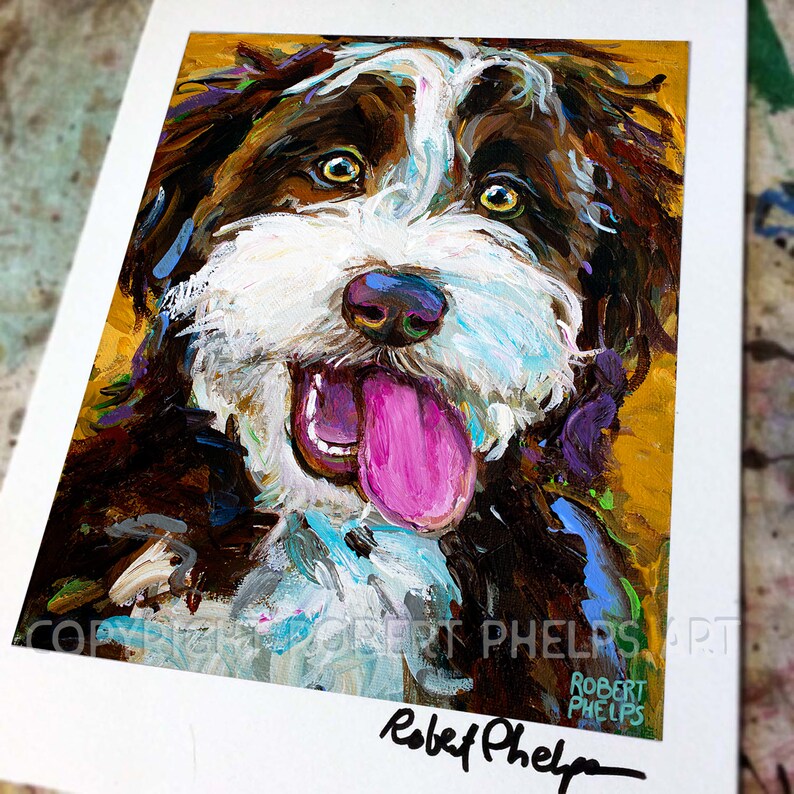 Aussiedoodle Art Print Doodle Dog Gift Dog Home Decor | Etsy