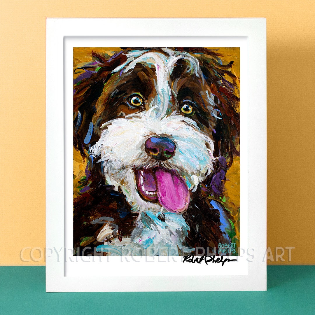 Aussiedoodle Art Print, Doodle Dog Gift, Dog Home Decor, Aussiedoodle ...