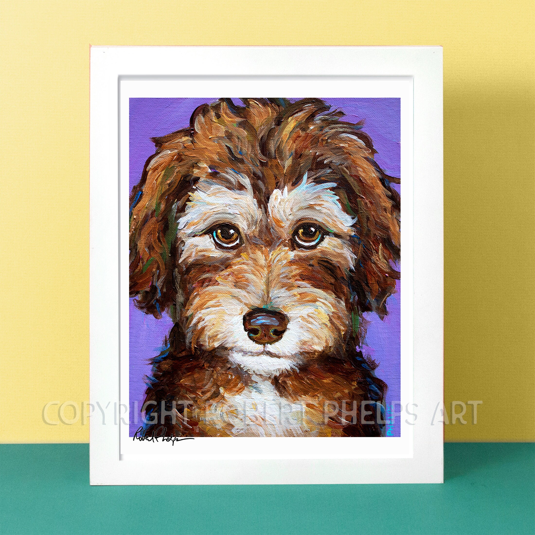 Colorful Aussiedoodle Wall Art Print Pop Art Portrait Dog | Etsy