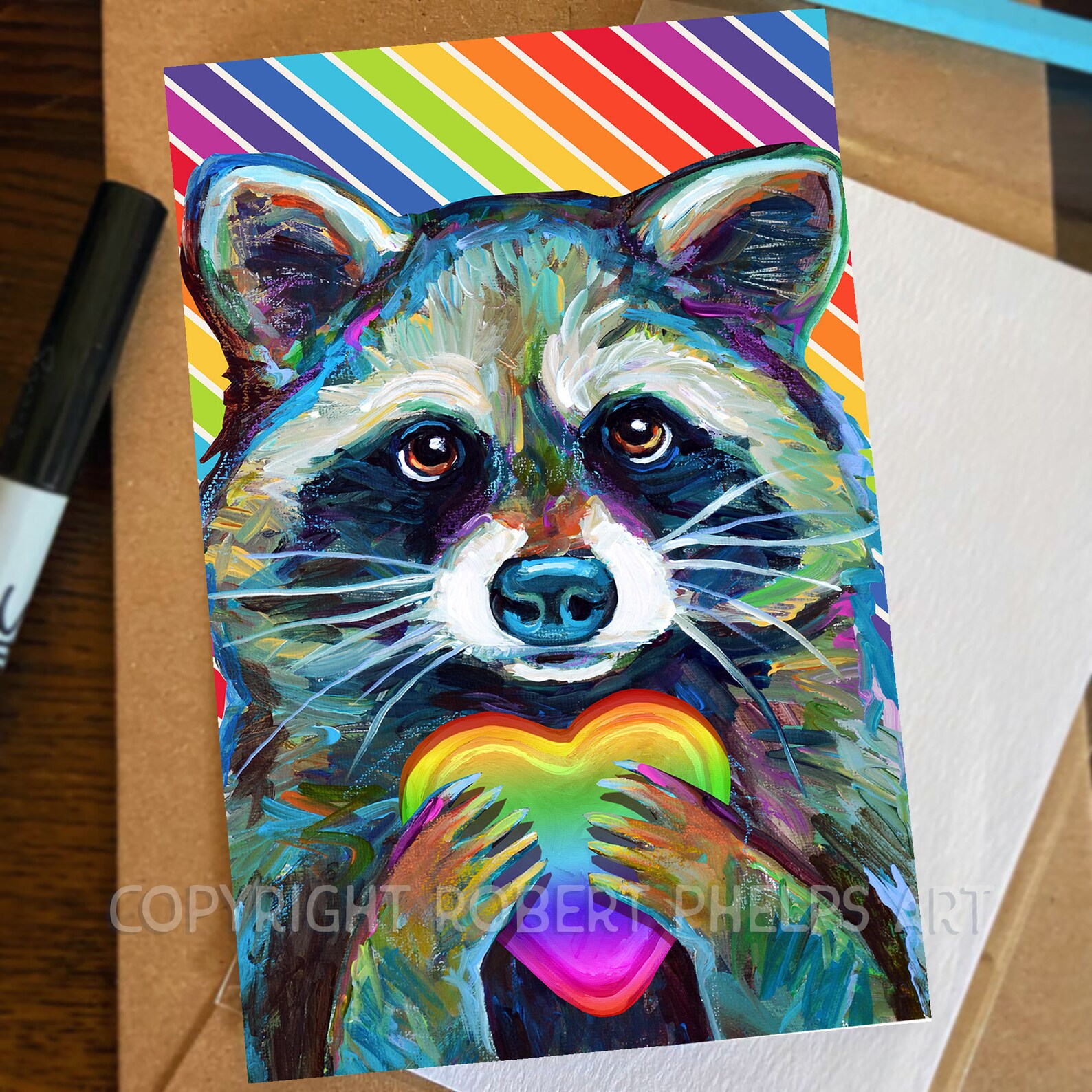 Rainbow Raccoon Print Love is Love Art LGBTQ Decor Pride | Etsy