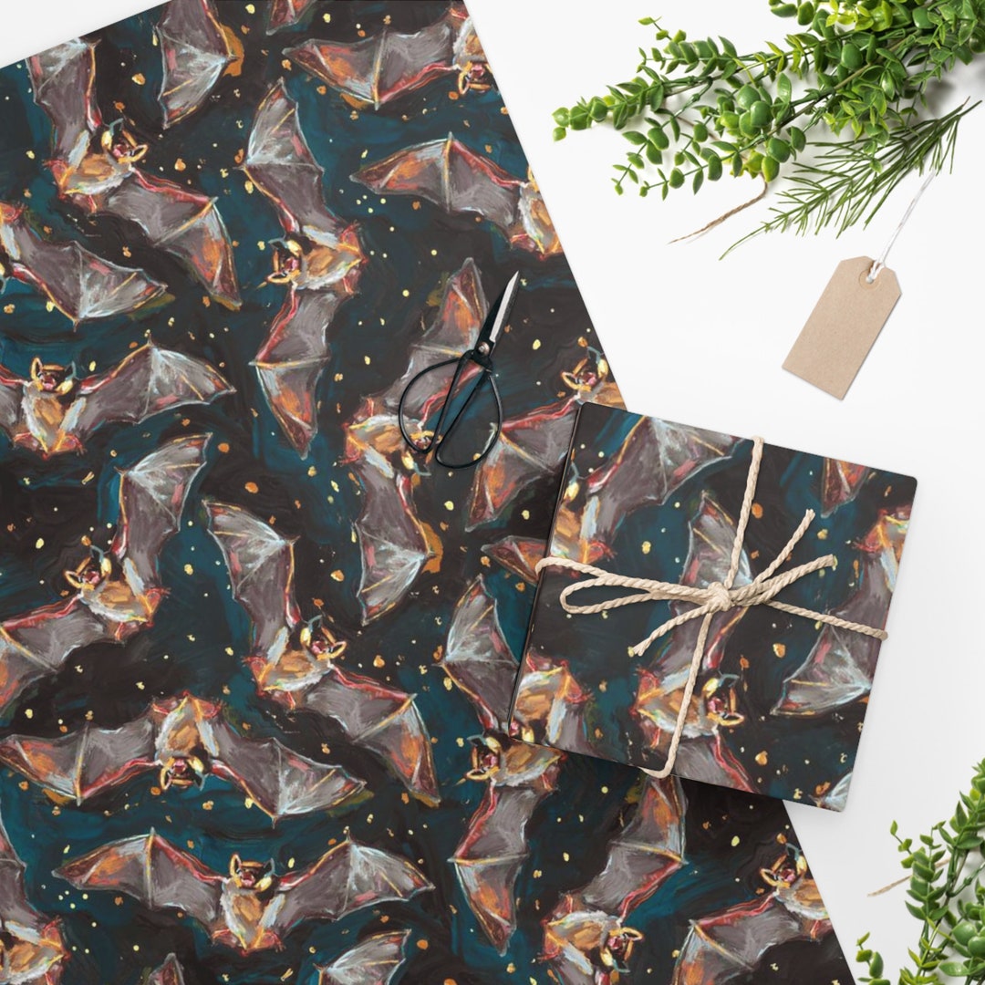 Spooky Bat Wrapping Paper - Etsy