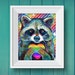 Colorful RAINBOW RACCOON Art Print by Robert Phelps LGBT, Pride, Cute ...