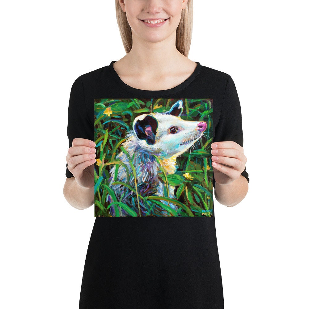 Fine Art Opossum Poster, Possum Painting, Opossumcore Art, Possumcore ...