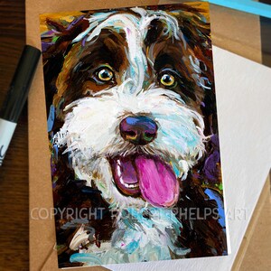Aussiedoodle Wall Art. 4x6 Unframed Mini Print for Dog Home Decor. Fun ...