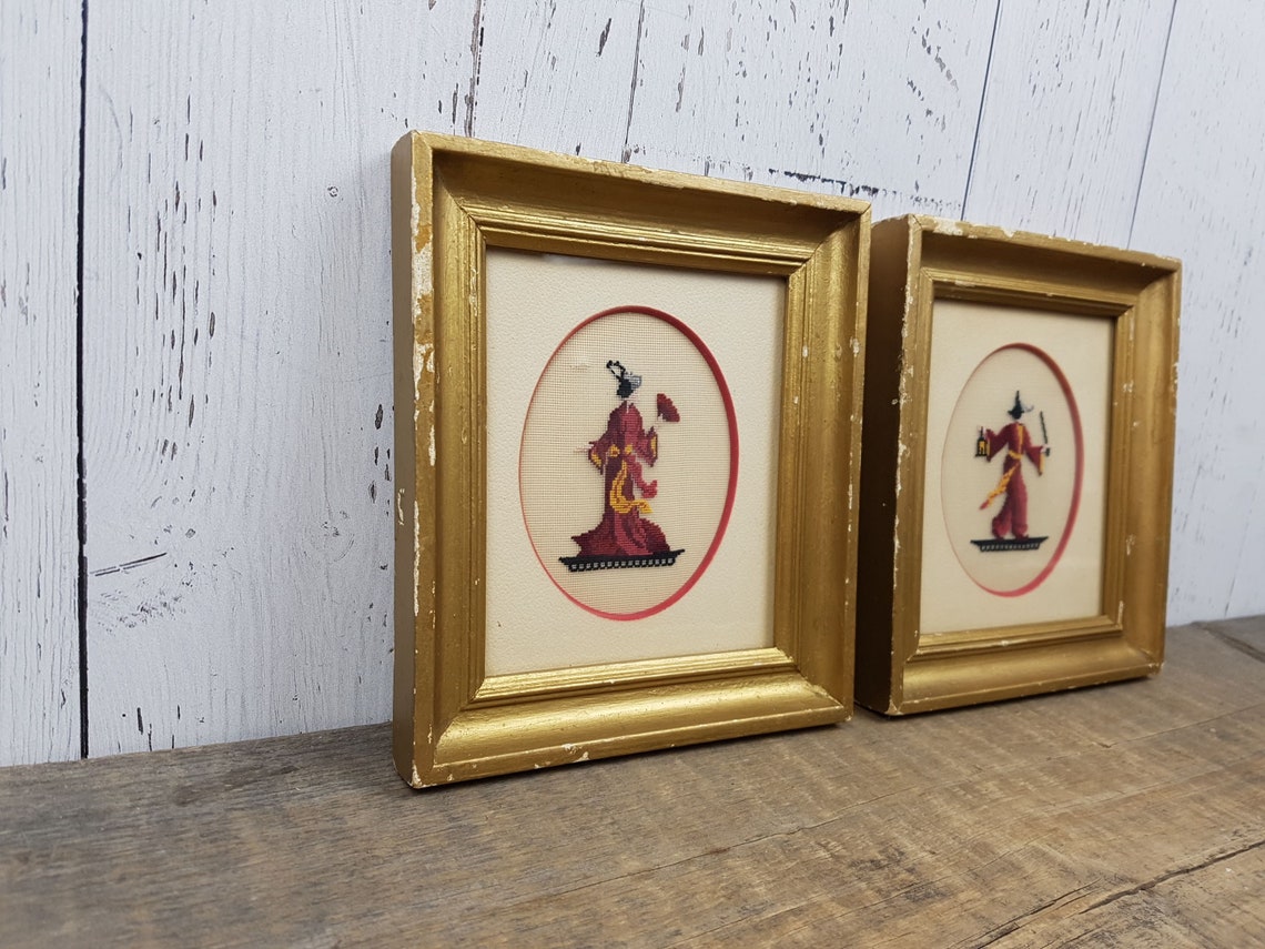 Vintage Pair of Chinese Courtesans Wall Art Imperial China - Etsy