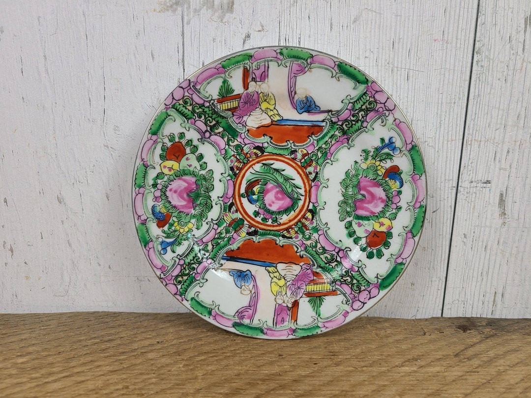 Vintage Hand Painted Chinoiserie Plate Monk Pattern China Ceramic ...