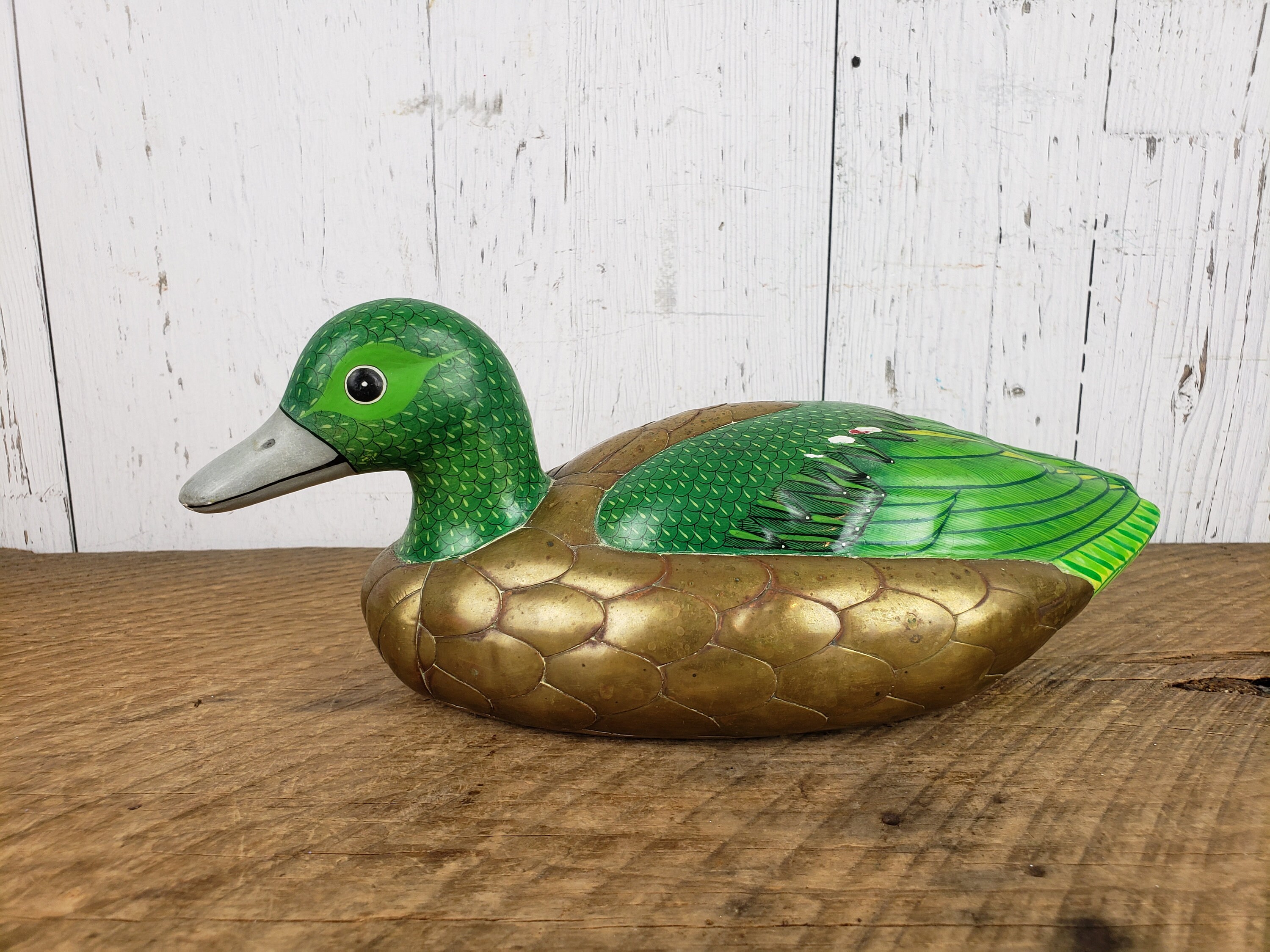 Vintage Brass & Ceramic Duck Figurine Bird Statue Nature - Etsy UK