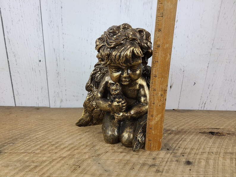 Vintage Sitting Cherub Baby Statue Brushed Bronze Plastic | Etsy Canada
