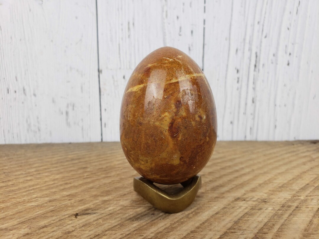 Vintage Polished Stone Egg 2.5 High Brown Collectible Real Rock Crystal ...