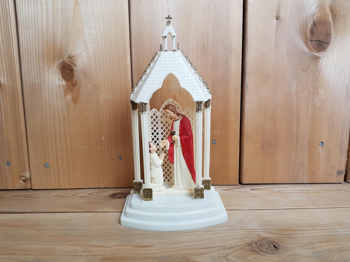 Vintage Plastic Altar Jesus Christ at Communion Praying Child | Etsy