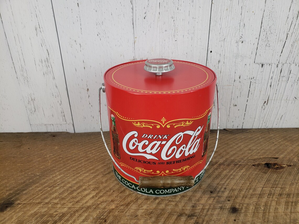 Vintage Coca Cola Ice Bucket Coke Red Metal & Plastic Soft - Etsy Canada