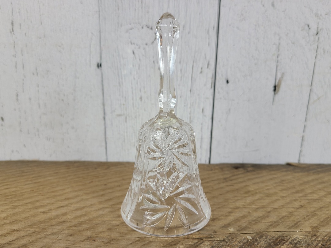 Vintage Crystal Glass Bell Pinwheel Pattern Collectible Retro Souvenir ...
