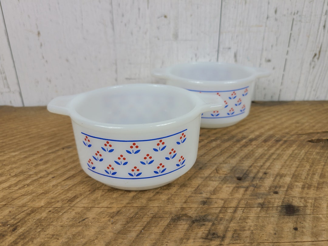 Vintage Set of 2 Dynaware Pyr-o-rey Onion Soup Bowls Individual Milk ...