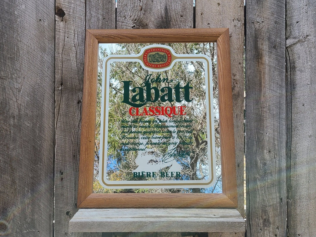 Vintage John Labatt Classique Beer French Wooden Wall Mirror ...