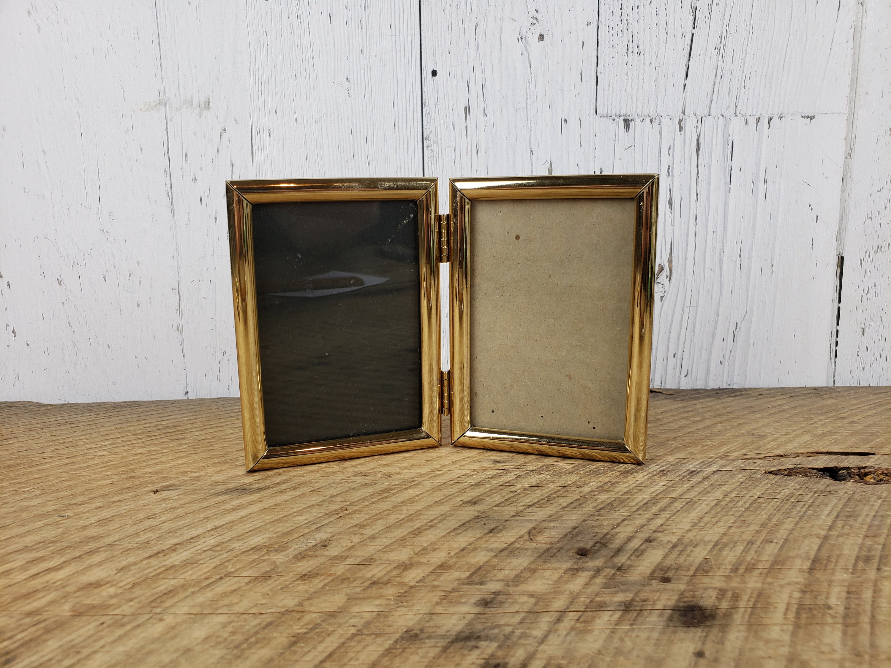 Vintage Pair of Connected Picture Frames 3x5 Hinged Folding | Etsy
