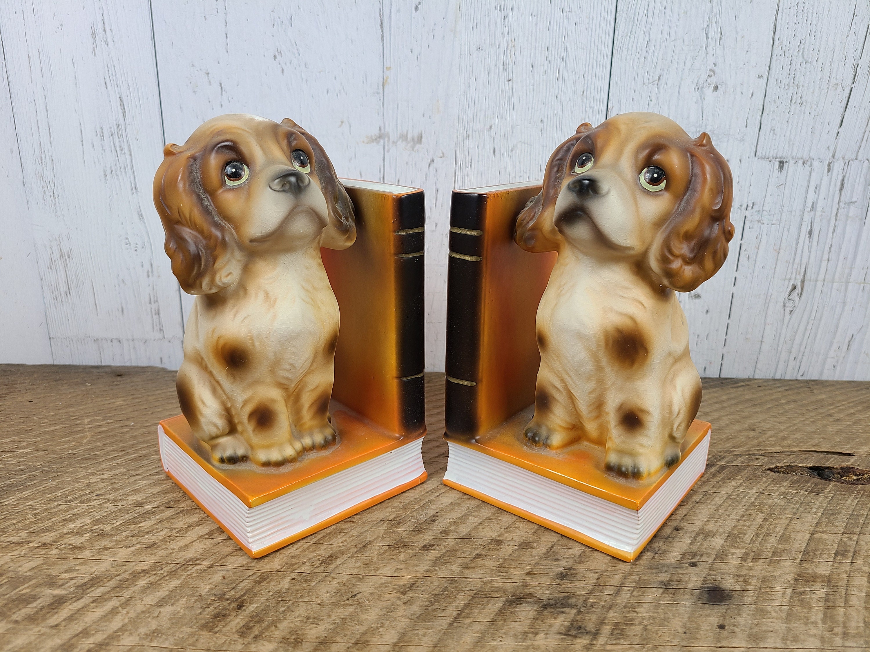 Home & Living Bookends Vintage Dog Bookend Ceramic Puppy Set Book End ...