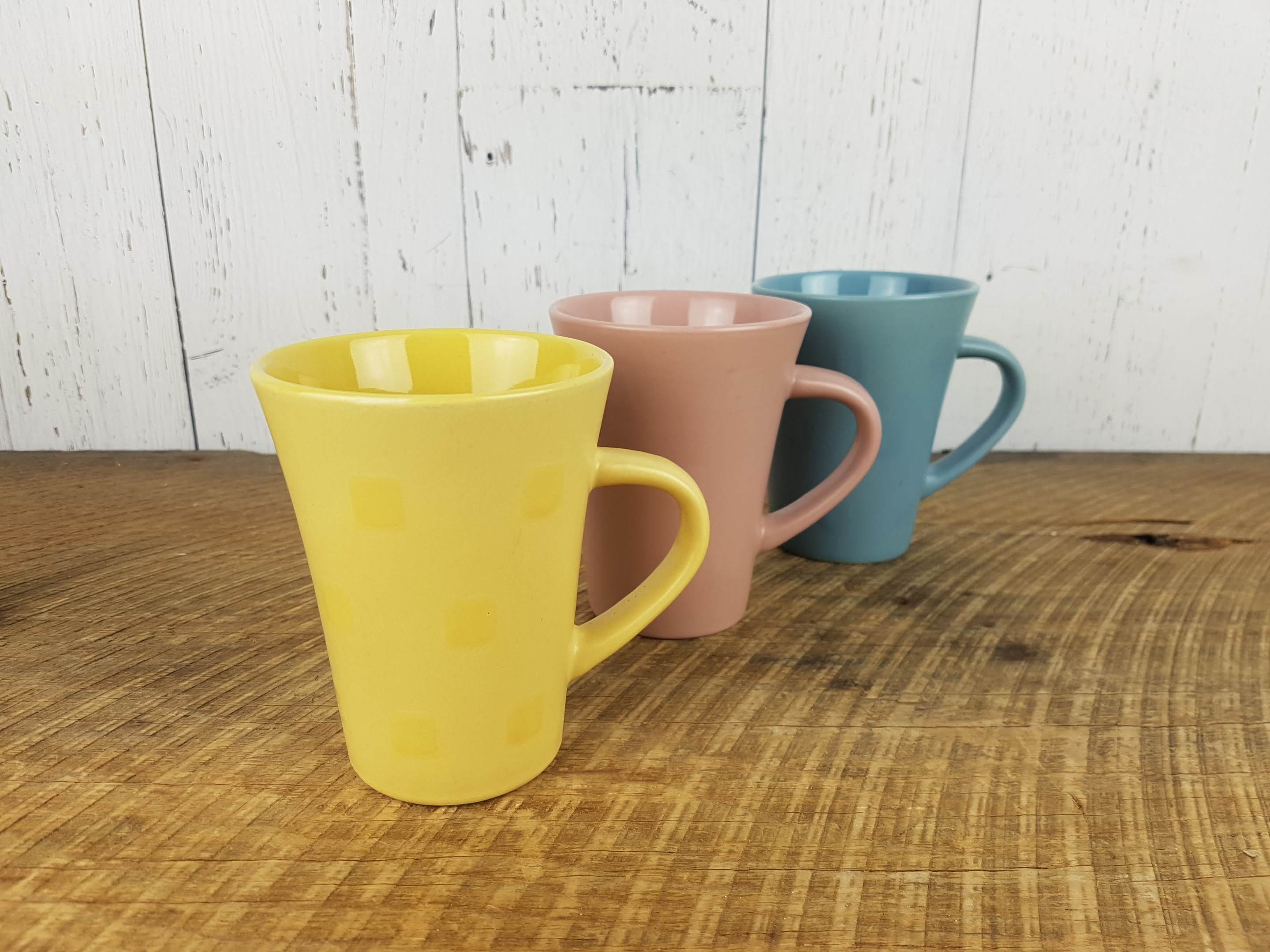 Vintage Set of 3 Pastel Coffee Mugs 80s Stoneware Pale Pink - Etsy UK