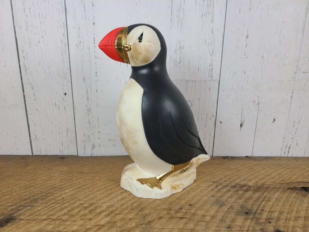 Vintage Puffin Bird Figurine 10.5 High Painted Ceramic Statue Signed ...
