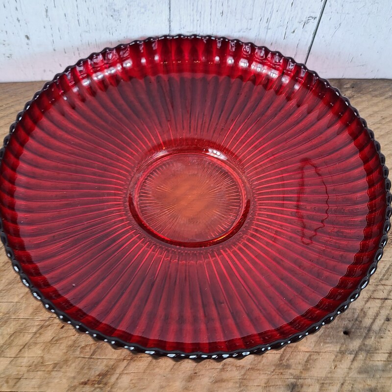 Ruby Glass Platter - Etsy