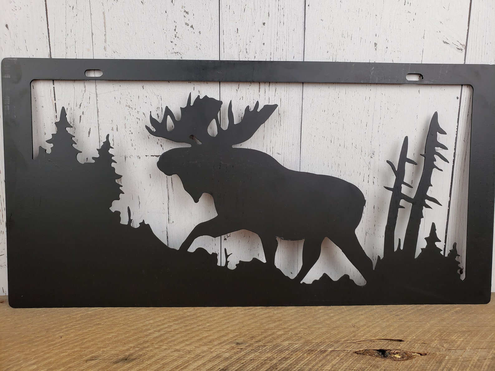 Moose Wall Hanging Art Decorative Detailed Cut Black Steel | Etsy