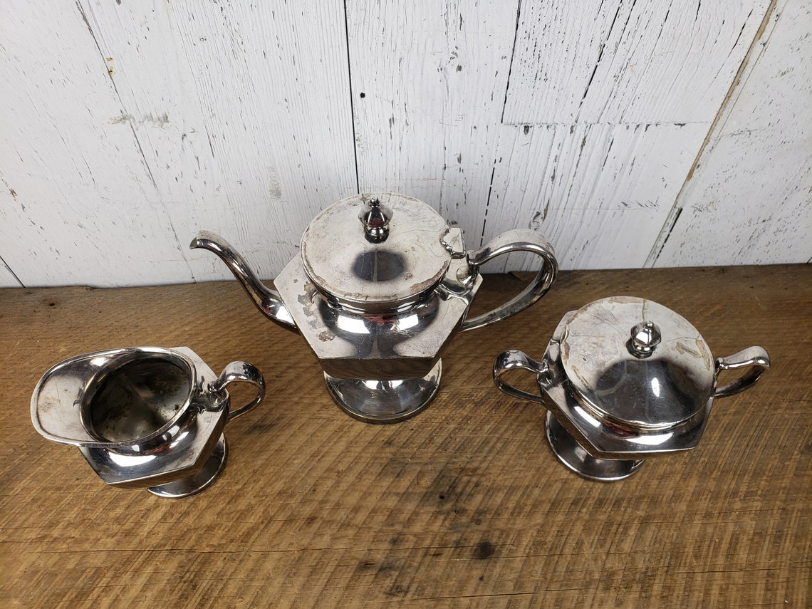 Vintage Standard Silver Co. Tea Set Teapot Creamer Pitcher - Etsy Canada