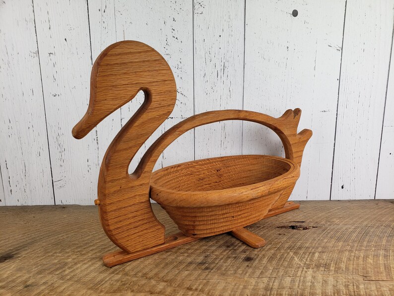 Vintage Collapsible Goose Fold Out Bowl Wooden Duck Swan - Etsy