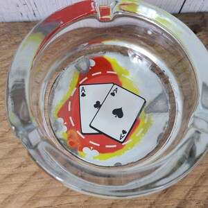 Vintage Round Glass Playing Card Ashtray Ace of Spades & Clubs - Etsy