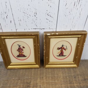Vintage Pair of Chinese Courtesans Wall Art Imperial China Embroidery W ...
