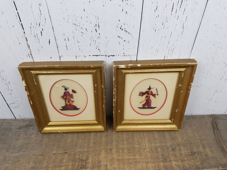 Vintage Pair of Chinese Courtesans Wall Art Imperial China - Etsy