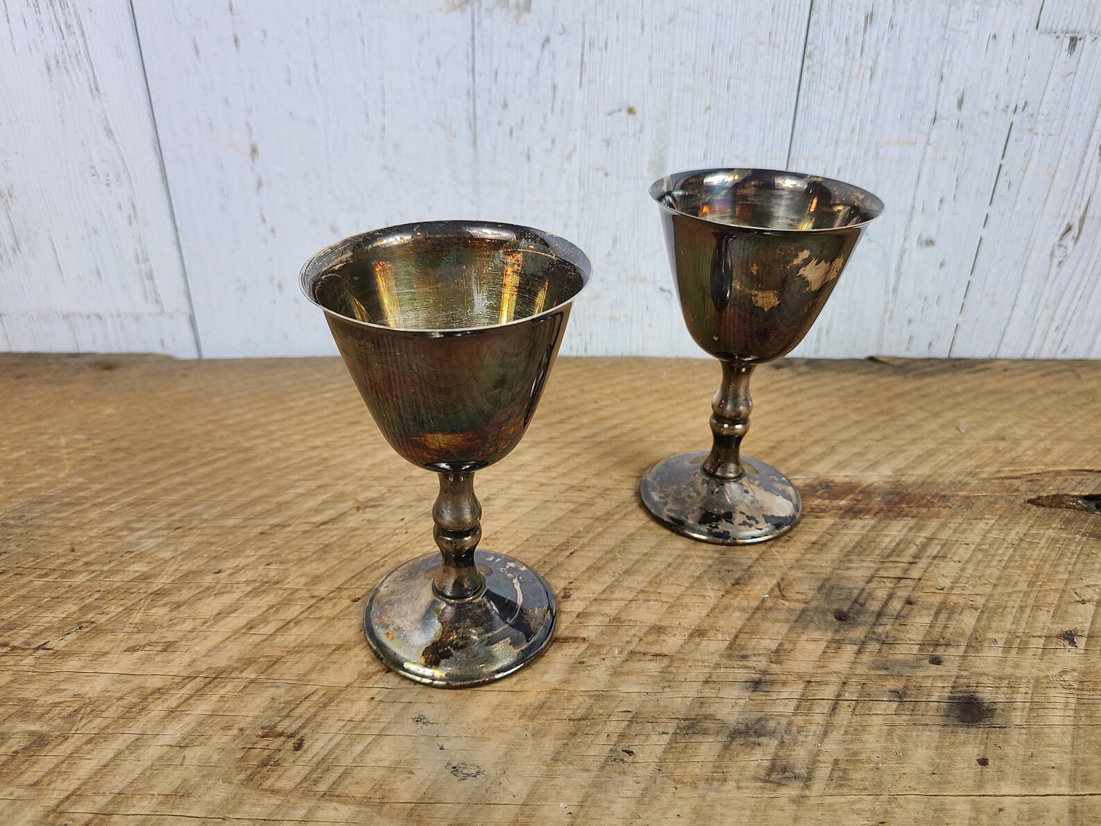 Vintage Set of 2 Silver Plated Chalices Primrose E.P. Brass | Etsy