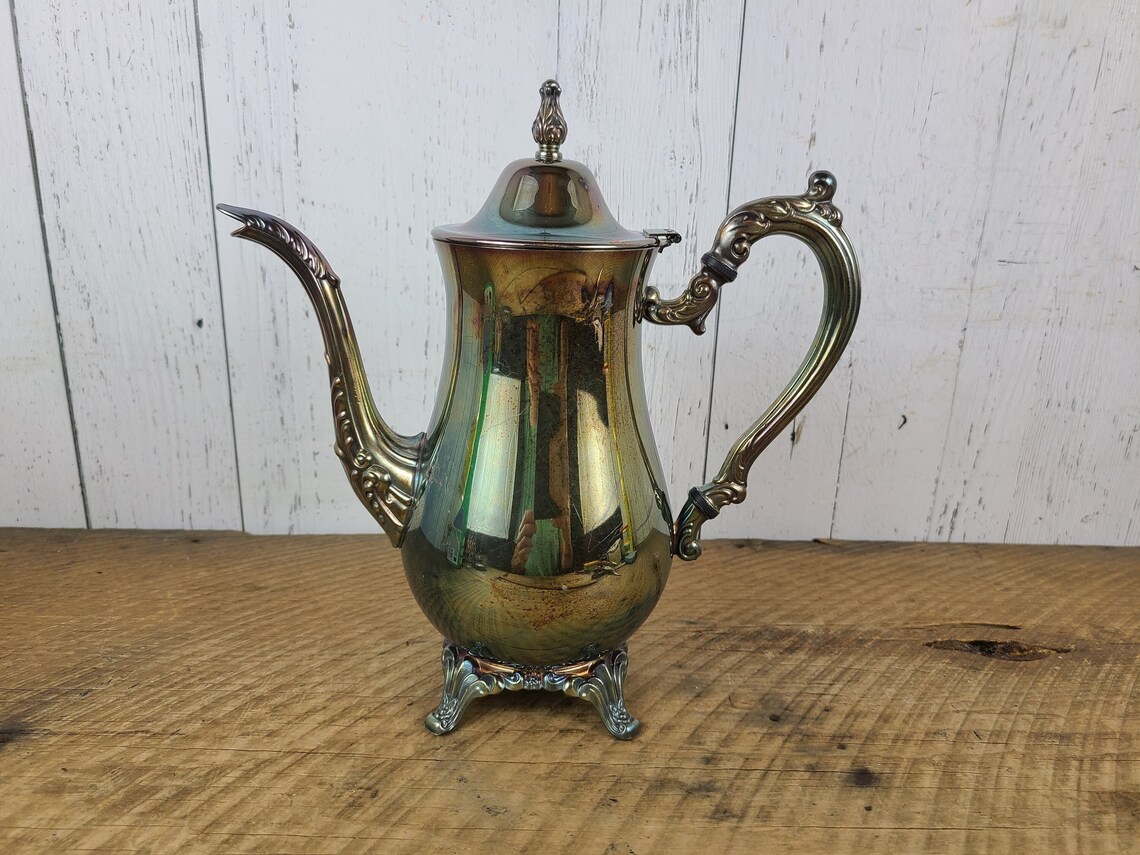 Vintage Oneida USA Silver Plate Tea Pot Retro Coffee Pot - Etsy Canada