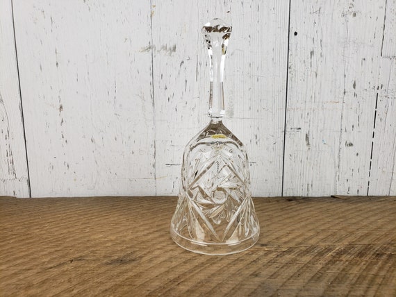 Vintage Crystal Glass Bell Pinwheel & Star Pattern Collectible - Etsy